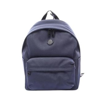Moncler Pre-owned NEW Pierrick Nylon Leder Rucksack - - Pre-owned - Herren - Blau - ONE SIZE