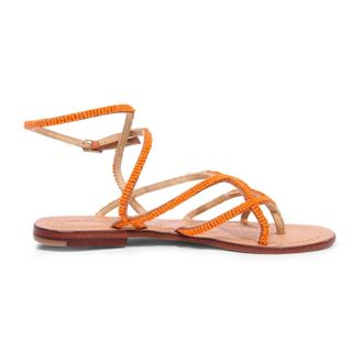 Maliparmi Zehentrenner-Sandalen mit Perlen - - Shoes - Damen - Orange - 38 EU