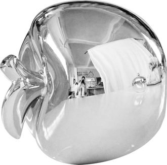 Garneck Weihnachtlicher Keramik-Apfel Dekofigur Silber Mittelgro&szlig; Vielseitiger Party Desktop-schmuck Detailreiche Wiederverwendbare Tischdekoration F&uuml;r Festli