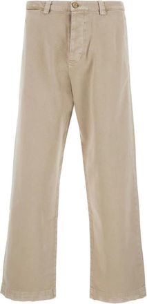 Cultura Cultura, Homme, Pantalons, Beige, Taille: M Pantalon avec écusson logo