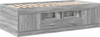vidaXL Tagesbett mit Schubladen ohne Matratze Grau Sonoma 100x200 cm Vidaxl