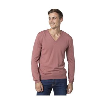 Gran Sasso V-Ausschnitt Pullover Altrosa - - Knitwear - Herren - Rosa - M