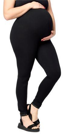Merry Style Große Größen Damen Lange Umstandsleggings aus Viskose MS10-460 (Schwarz, 7XL)