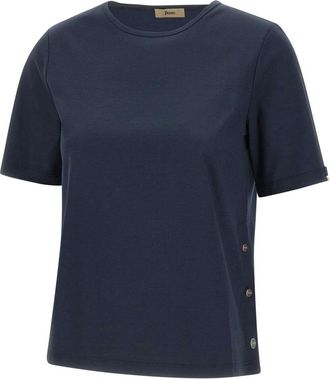 Herno Femme, Tops, Bleu, Taille: 44 FR T-shirt ras du cou