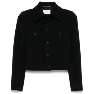 Saint Laurent Cropped Jacke aus Wollmischung - - Blouses & Shirts - Damen - Schwarzk - M