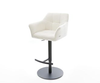 DELIFE Barstuhl Yulo-Flex Boucl&eacute; Soft Beige Drehfu&szlig; h&ouml;henverstellbar Metall Schwarz, Barst&uuml;hle