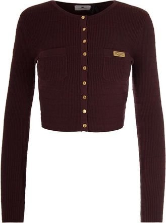 Elisabetta Franchi Femme, Pulls, Brun, Taille: 40 FR Cardigans