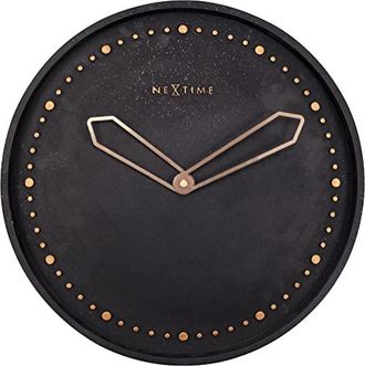 NeXtime Wanduhr CROSS, lautlos, rund, Stein / Metall, schwarz &oslash; 35 cm