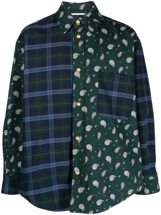 Thom Browne surchemise oversize &agrave; m&eacute;lange dimprim&eacute;s - Vert