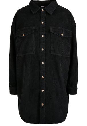 Urban Classics Damen Hemd Ladies Long Corduroy Overshirt Black XL