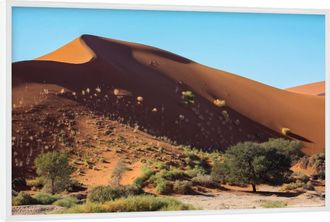 artboxONE Poster mit weißem Rahmen 90x60 cm Natur Die Dünen des Sossusvlei - Bild Namibia deutsch südwest Afrika düne