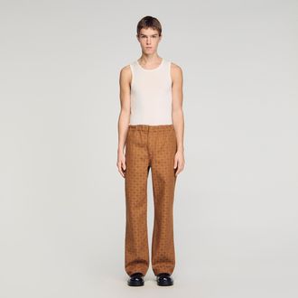 Sandro Jean large jacquard Square Cross