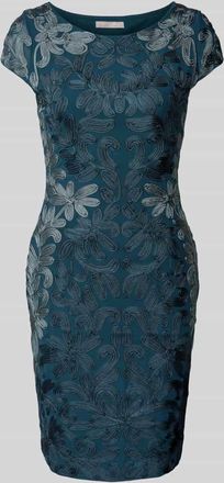 Christian Berg Cocktail Knielanges Cocktailkleid mit floraler Stickerei
