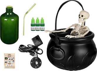 Generic Halloween Cauldron - Light Up Witch Bollettle, Schwarze dekorative Schale, Spektrale Container Partys, Festlicher, saisonale Tischdekoration | Komplet