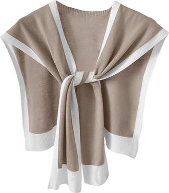 Generic Poncho Femme Hiver Chaud Chale Femme Hiver Chaud Cape Femme Effet enveloppant Ch&acirc;le Tricot&eacute; L&eacute;ger Doux Polyvalent Quatre Saisons Ext&eacute;rieur D&eacute;contract&eacute;