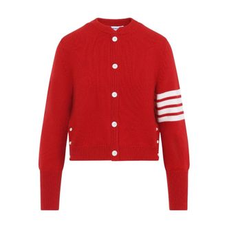 Thom Browne Hector Intarsia Cardigan - - Knitwear - Damen - Rot - S