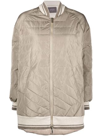Lorena Antoniazzi veste bomber &agrave; design matelass&eacute; - Tons neutres