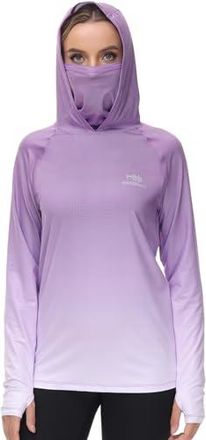 Bassdash FS23W Chemise à Capuche de Pêche UPF 50+ pour Femme avec Masque Facial et Trous pour Les Pouces