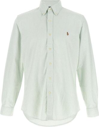 Polo Ralph Lauren Homme, Chemises, Vert, Taille: S Custom Fit Striped Oxford Shirt