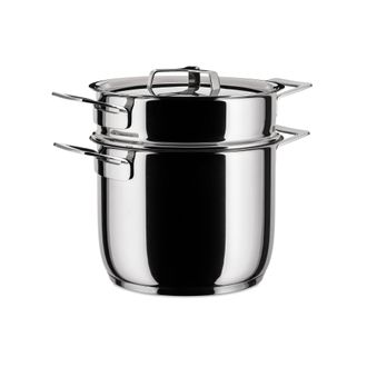 Alessi POTS&PANS Pasta-set aus Edelstahl, Silber, 4.5 x 29 x 5.8 cm