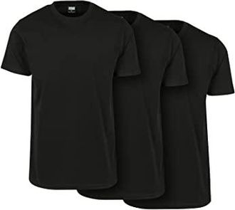Urban Classics Homme Basic Tee 3-pack T Shirt, Noir (Black/Black/Black 01168), S EU