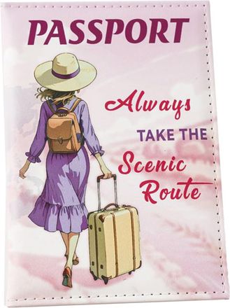 Generic Pass Halter F&uuml;r Reisen, Drucken Set Passpassabdeckung, Wasserdichte Brieftasche Reisezubeh&ouml;r mit Einstiegskarte Halter f&uuml;r Paare Familie, new pink, En