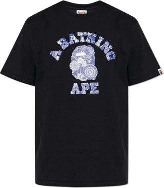 A Bathing Ape A Bathing Ape, Homme, Tops, Noir, Taille: 2XL T-shirt Ape Head &agrave; paillettes