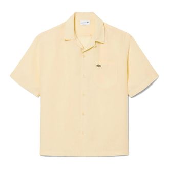 Lacoste Leichtes Leinenhemd mit lockerer Passform - - Shirts - Herren - Beige - 4XL