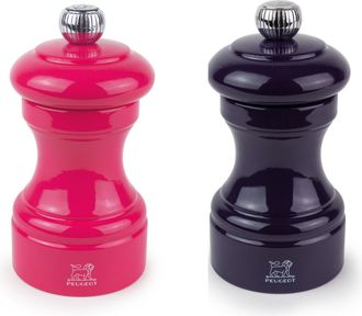 Peugeot Peugeot Bistro Pfeffer- und Salzmühlen-Set, Candy Pink und Aubergine, 10 cm