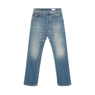 Alexander McQueen Pulverblau Klassische Jeans mit Logopatch - - Jeans - Herren - Blau - M