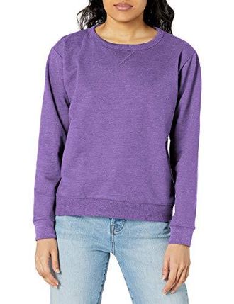 Hanes Womens V-Notch Pullover Fleece Sweatshirt, Violet Splendor Heather