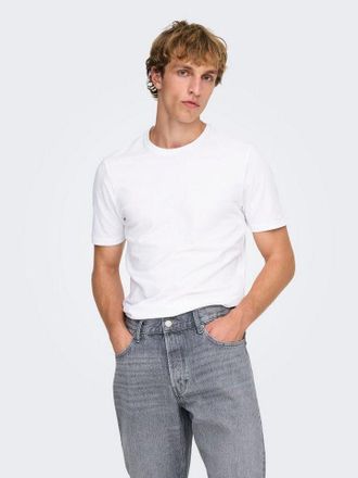 Only & Sons T-Shirt (Set) ohne Innenetiketten, mit Nackenband f&uuml;r stabilen Sitz im 4er SPARPACK