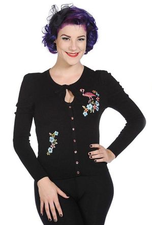 Banned Strickjacke Flamingo Retro Vintage Cardigan