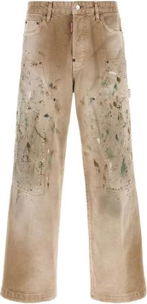Dsquared2 Jean Baggy Carpenter Dsquared2 Mushroom Field - Homme - Jeans - Beige - Taille: 2XL