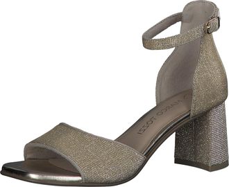 Marco Tozzi Damen Sandalen mit Absatz mit Verstellbarem Riemen Glitzer, Gold (Gold), 37 EU