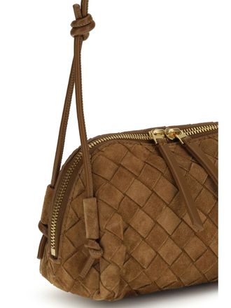 Bottega Veneta Womens Shoulder Bag Mini Loop Amber Gold Calf Leather Make Up