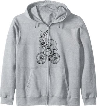 Seembo Kaninchen Radfahren Fahrrad Tier Biker Bunny Reitrad Kapuzenjacke