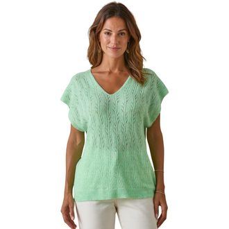 Daxon by - Pull col V manches T avec laine