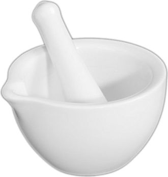 Holst Porzellan KPM 008 FA1 M&ouml;rser Gew&uuml;rzm&ouml;rser mit St&ouml;ssel, wei&szlig;, 8 cm, 2 Einheiten