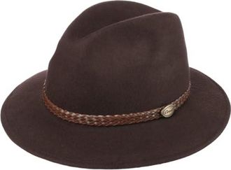LIPODO Chapeau Outdoor Traveller Femme/Homme - Made in Italy de Feutre en Laine Hiver Automne-Hiver - 61 cm Marron