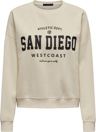 Only Damen Onlsweat L/S Crew Oversize State SWT Sweatshirt, Birch, XS