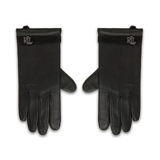Ralph Lauren Logo-gepr&auml;gte Lederhandschuhe - - Accessories - Damen - Schwarzk - L
