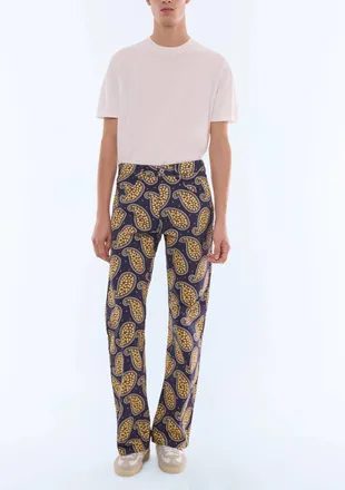 Fursac Pantalon 5 poches en coton &agrave; paisley - Taille 29 - Homme