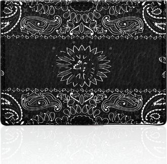 Philipp Plein Homme, Accessoires, Noir, Taille: ONE Size Leather Credit Cards Holder Paisley