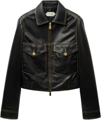 Versace Nappa Blouson - - Jackets - Damen - Schwarzk - M