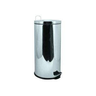 MSV Poubelle Cosmétique Salle de Bain - Acier Inoxydable avec Seau Intérieur Amovible - Poubelle à Pédale Élégante - Compacte et Pratique - Gris - 30L