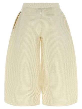 Issey Miyake Corrugated Knit Trousers - Cream