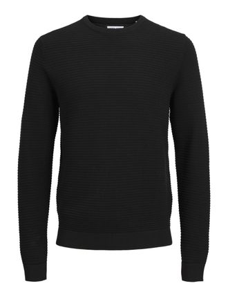 Jack & Jones Plus Size Herren Jjotto Knit Crew Neck Pls Strickpullover, Schwarz, 6XL Große Größen EU