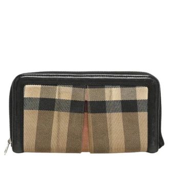 Burberry Portefeuille en toile House Check Pre-owned - Femme - Pre-owned - Beige - Taille: ONE Size