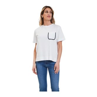 Gran Sasso Rundhals T-Shirt mit Tasche - - Tops - Damen - Wei&szlig; - XL